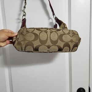 Coach | Bags | Coach Red Canvas Monogram Shoulder Bag | Poshmark